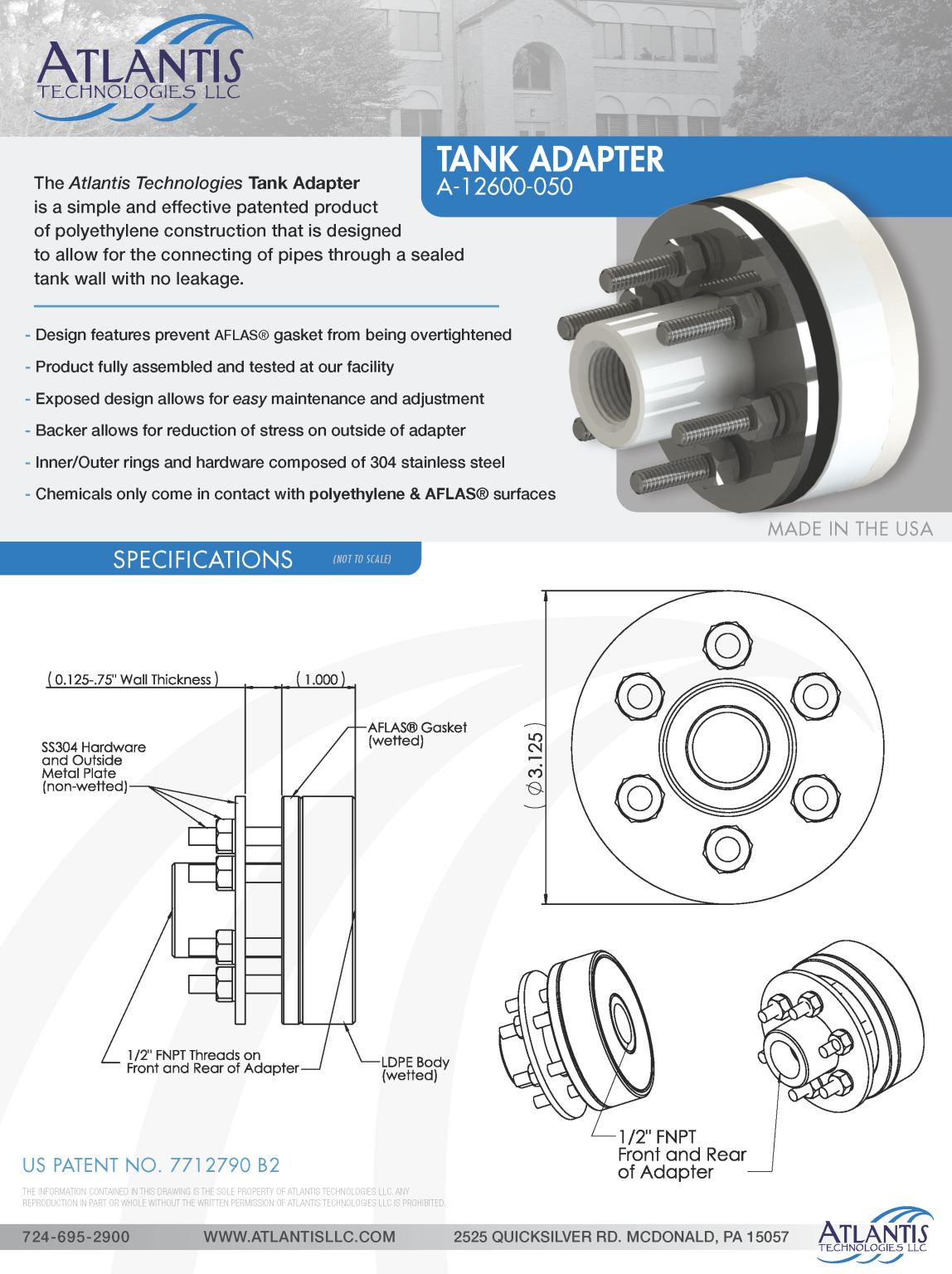 Product Cut Sheets – Atlantis Technologies, LLC.